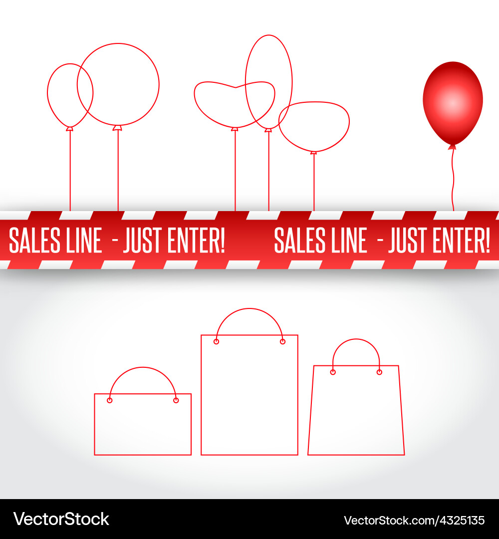 Comic red police line for sales Royalty Free Vector Image