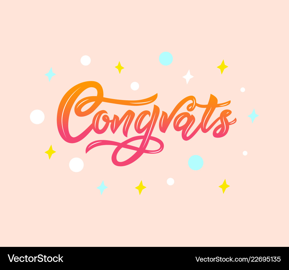 Congrats modern calligraphy hand lettering Vector Image