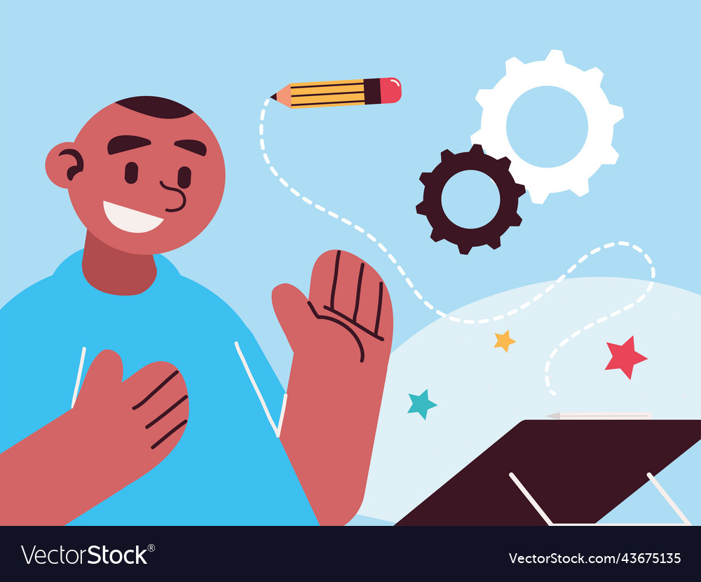 Developer guy and designer Royalty Free Vector Image