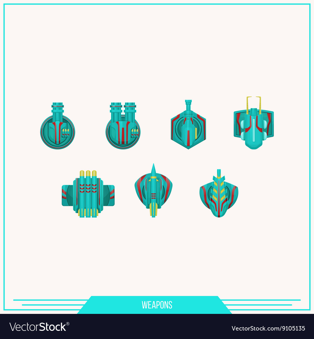 Game element weapons Royalty Free Vector Image
