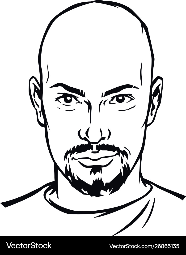 Head a serious man in a character Royalty Free Vector Image