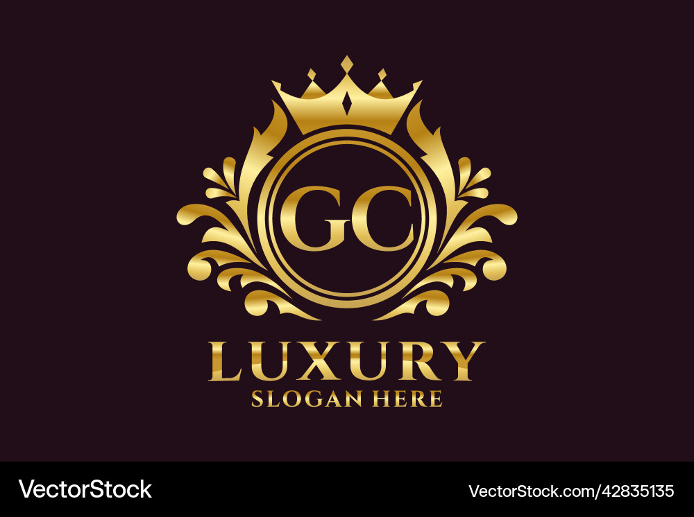 Initial gc letter royal luxury logo template Vector Image