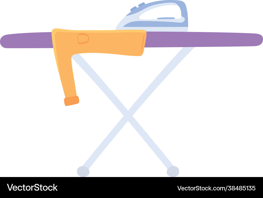 Ironing board with a shirt Royalty Free Vector Image