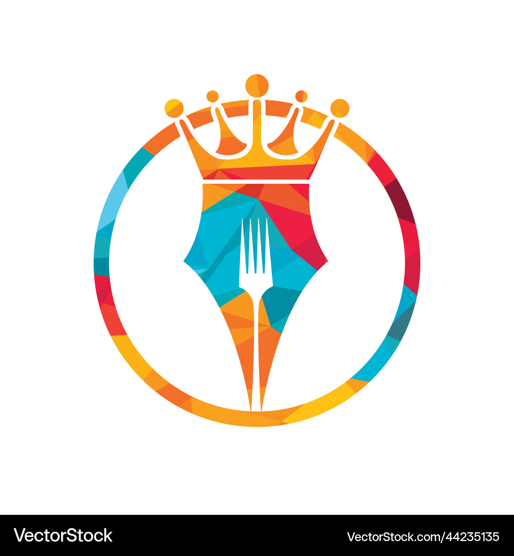 Pen with crown and fork logo icon design Vector Image