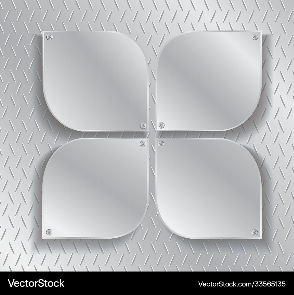 Plate metal info graphic template with 4 options Vector Image