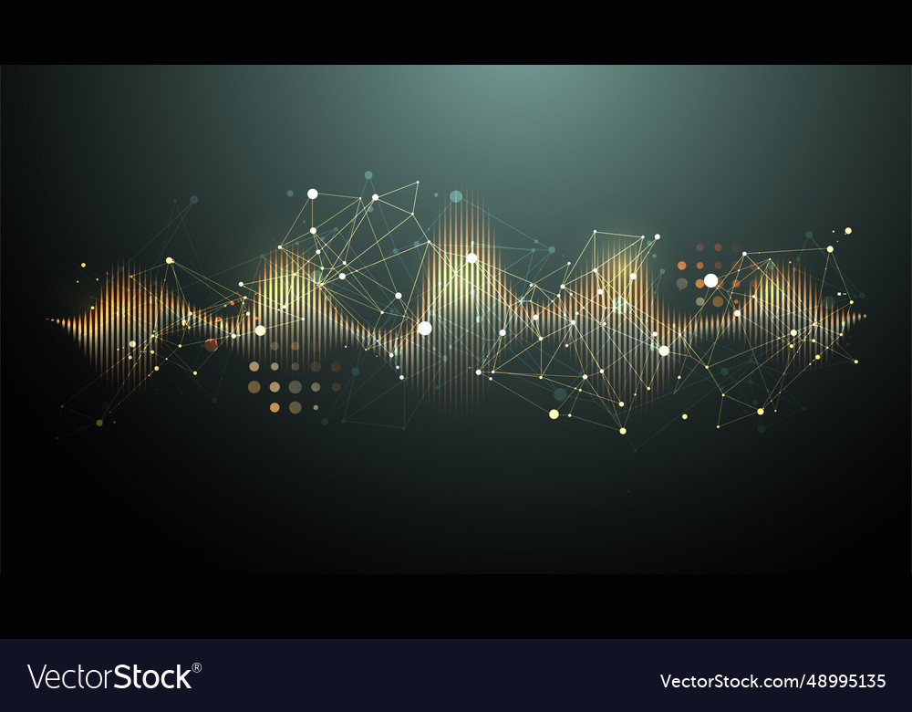Sound wave with plexus effect dynamic vibration Vector Image