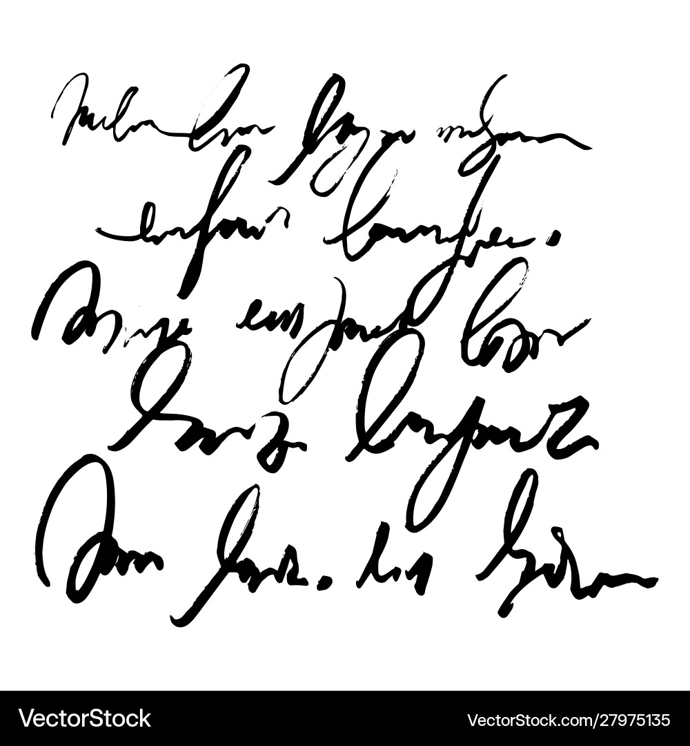 Unreadable handwriting font signature text Vector Image