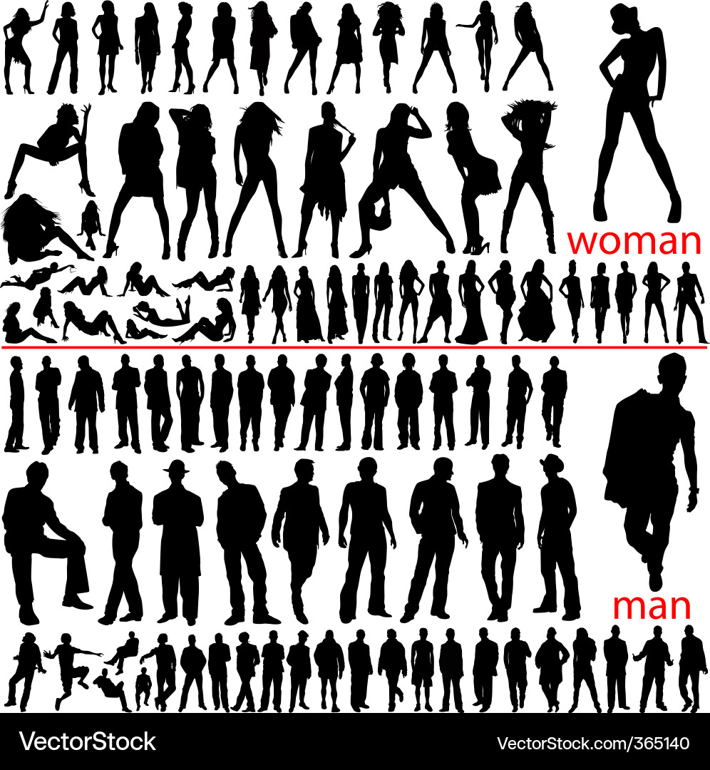 100 fashion people Royalty Free Vector Image - VectorStock