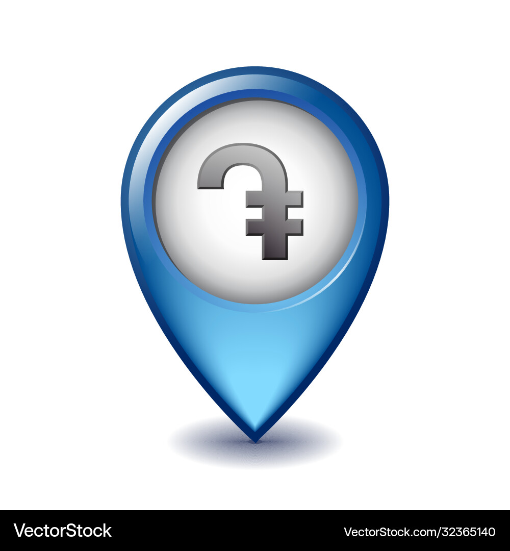 Armenian dram symbol on mapping marker icon Vector Image