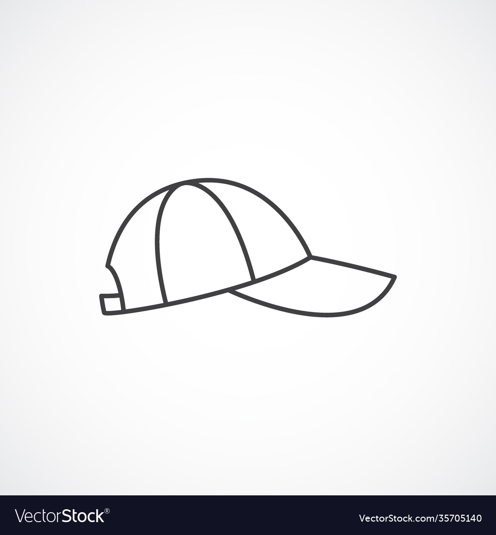 Baseball cap line icon Royalty Free Vector Image