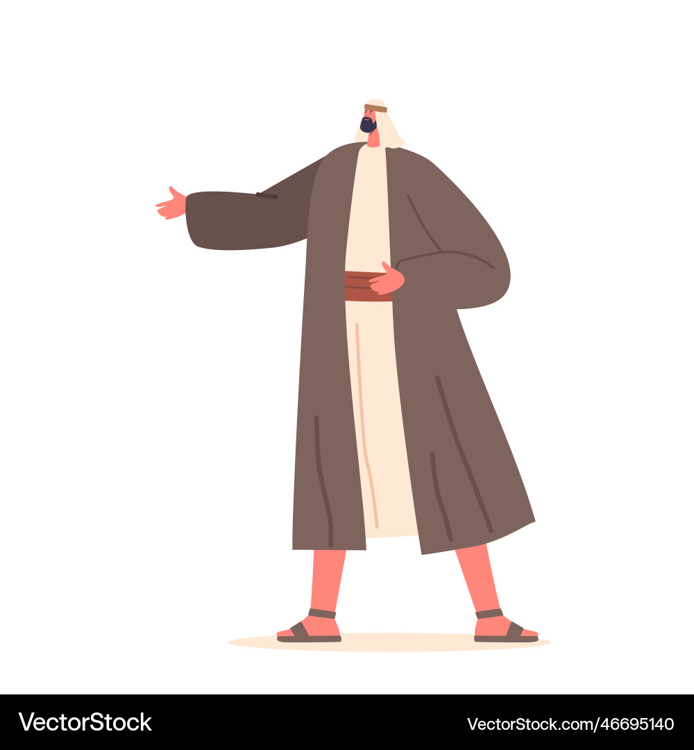 Bearded ancient israelite man depicted Royalty Free Vector