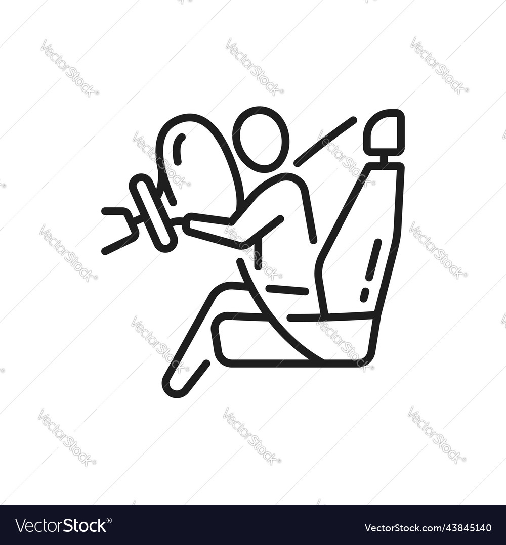 Car crash driver safety in accident line icon Vector Image