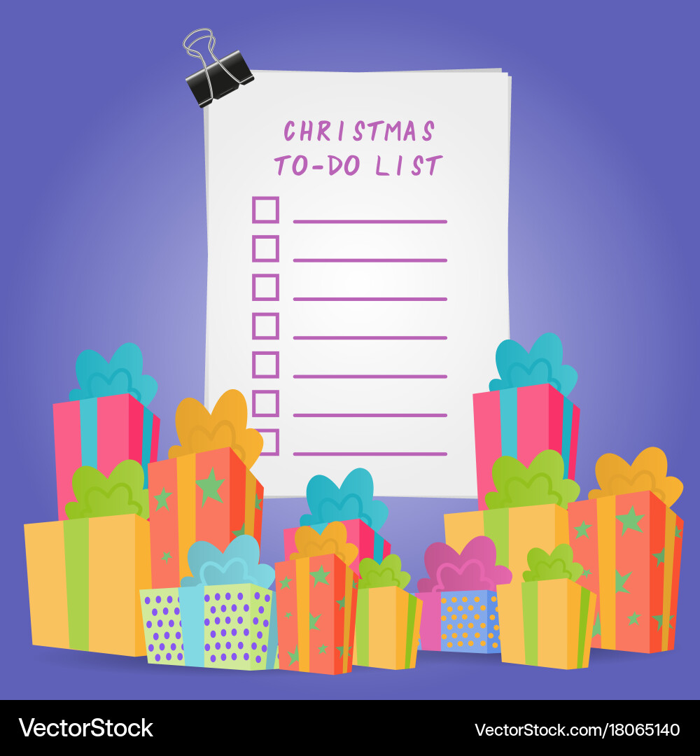 Christmas to-do list Royalty Free Vector Image