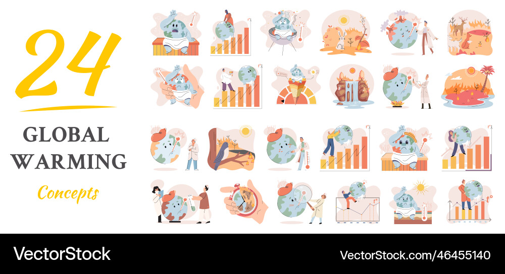 Climate change weather global greenhouse warming Vector Image