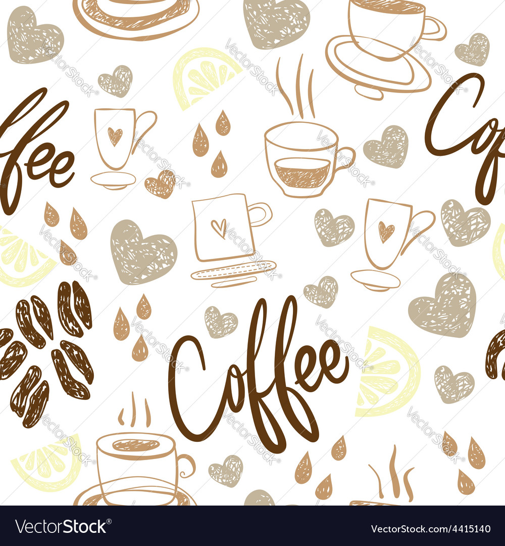 Coffee seamless pattern Royalty Free Vector Image
