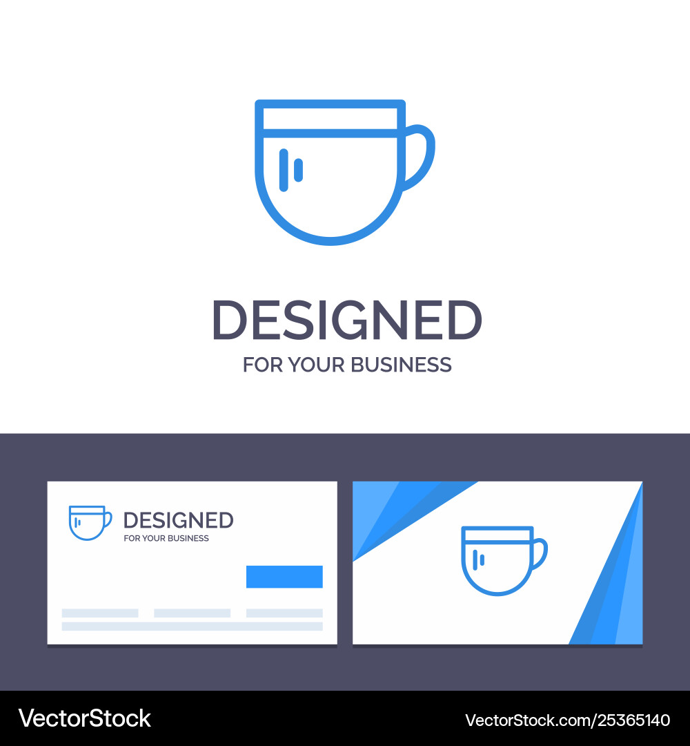 Coffee & Tea Cup Business Card Template Vector Image