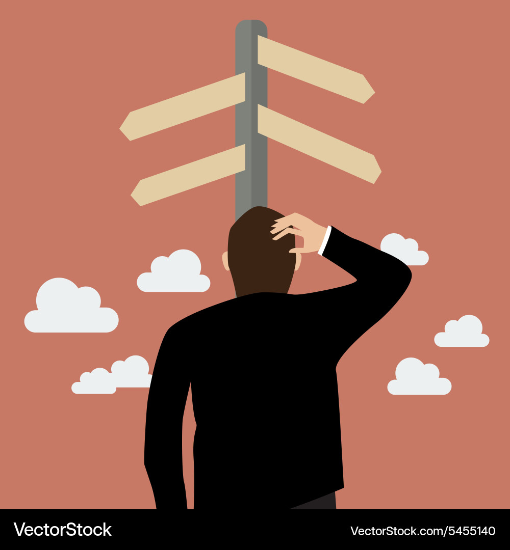 Confused business man Royalty Free Vector Image
