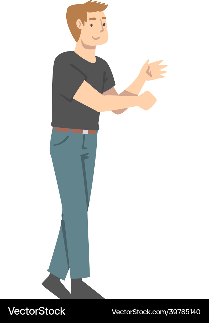 Happy man shaking hand as brief greeting Vector Image