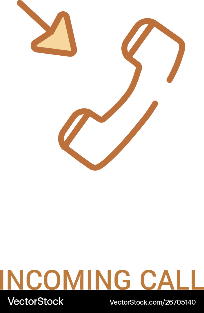 Incoming call concept 2 colored icon simple line Vector Image