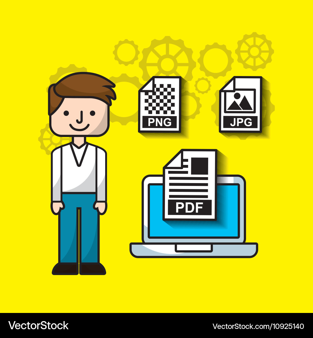 Management of electronic formats Royalty Free Vector Image
