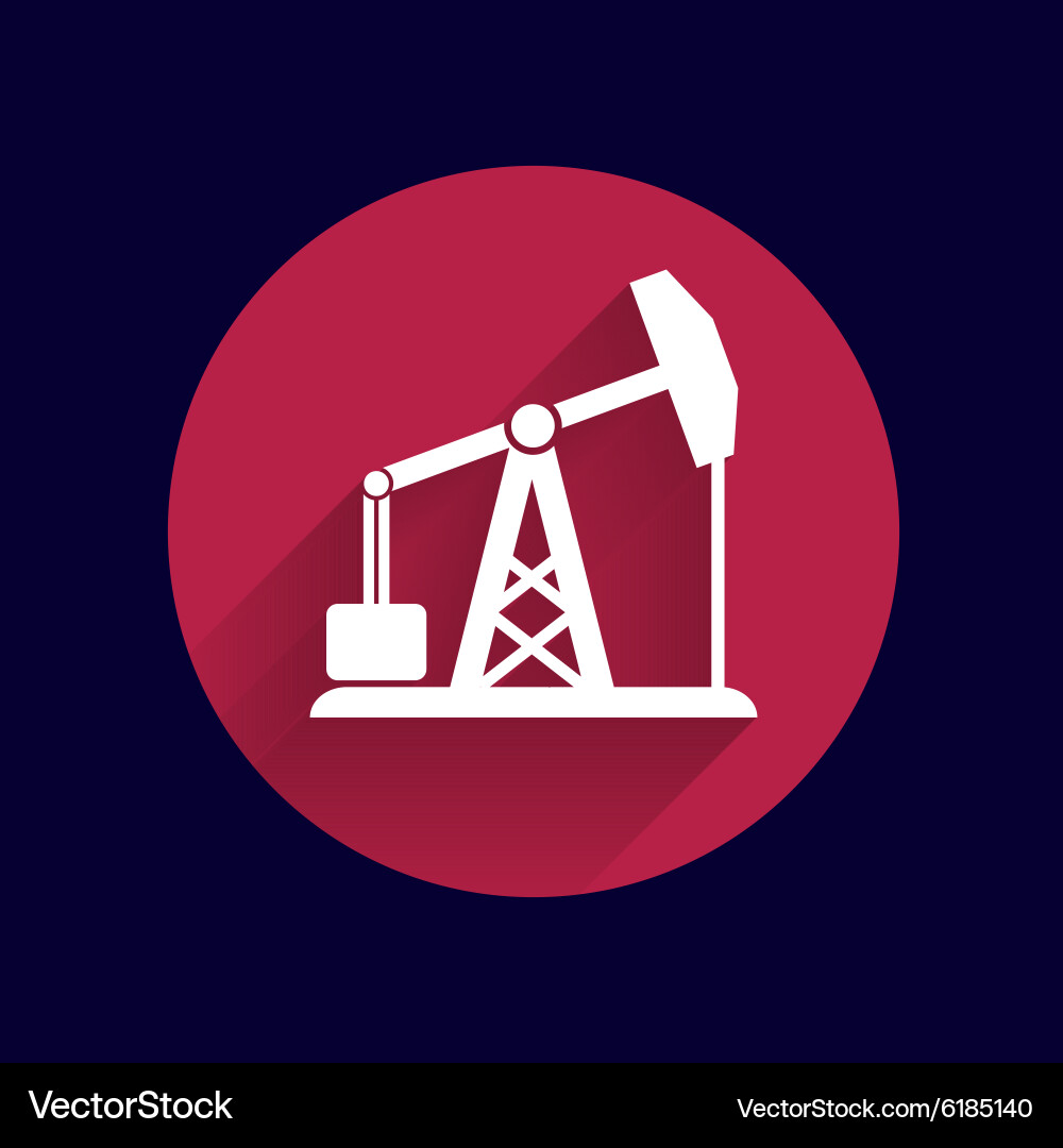 Oil rig icon button logo symbol concept Royalty Free Vector