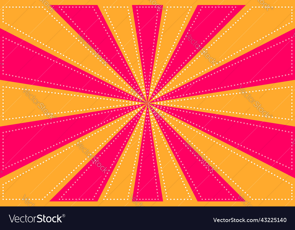 Pink And Orange Sunburst Pattern Background Ray Vector Image
