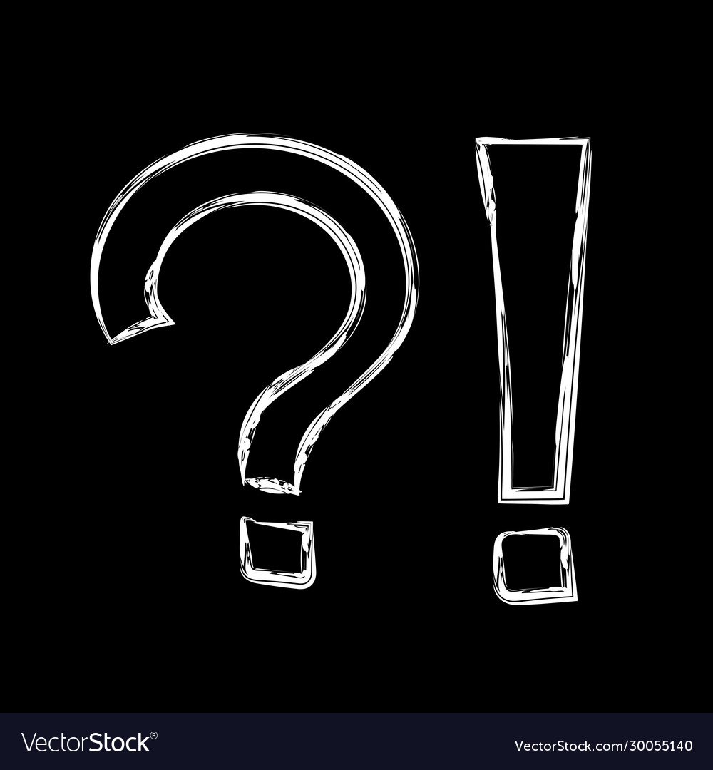 Question mark and exclamation point hand drawn Vector Image