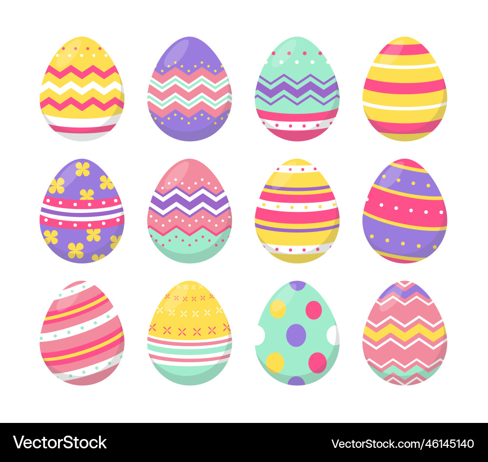 Set of easter eggs Royalty Free Vector Image - VectorStock