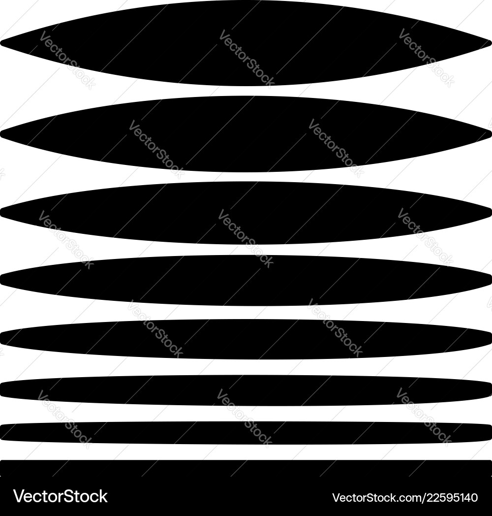 Set of lines with different level deformation Vector Image