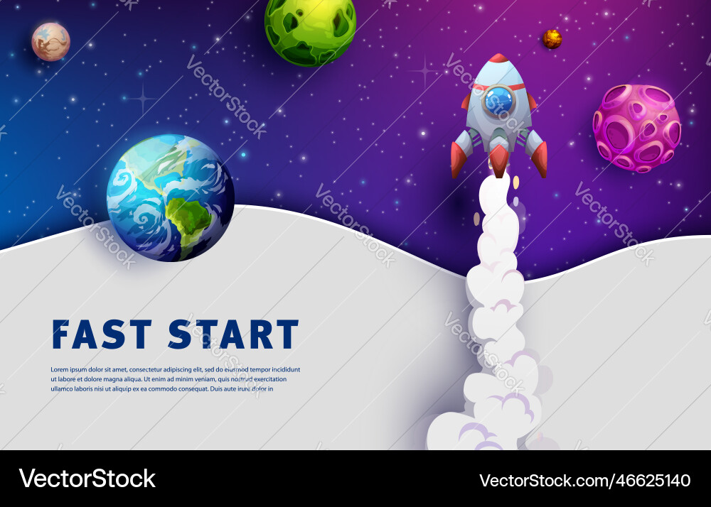 Space landing page business fast start web page Vector Image