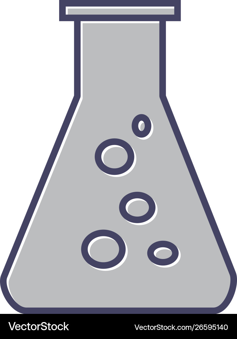 Test tube line filled icon Royalty Free Vector Image