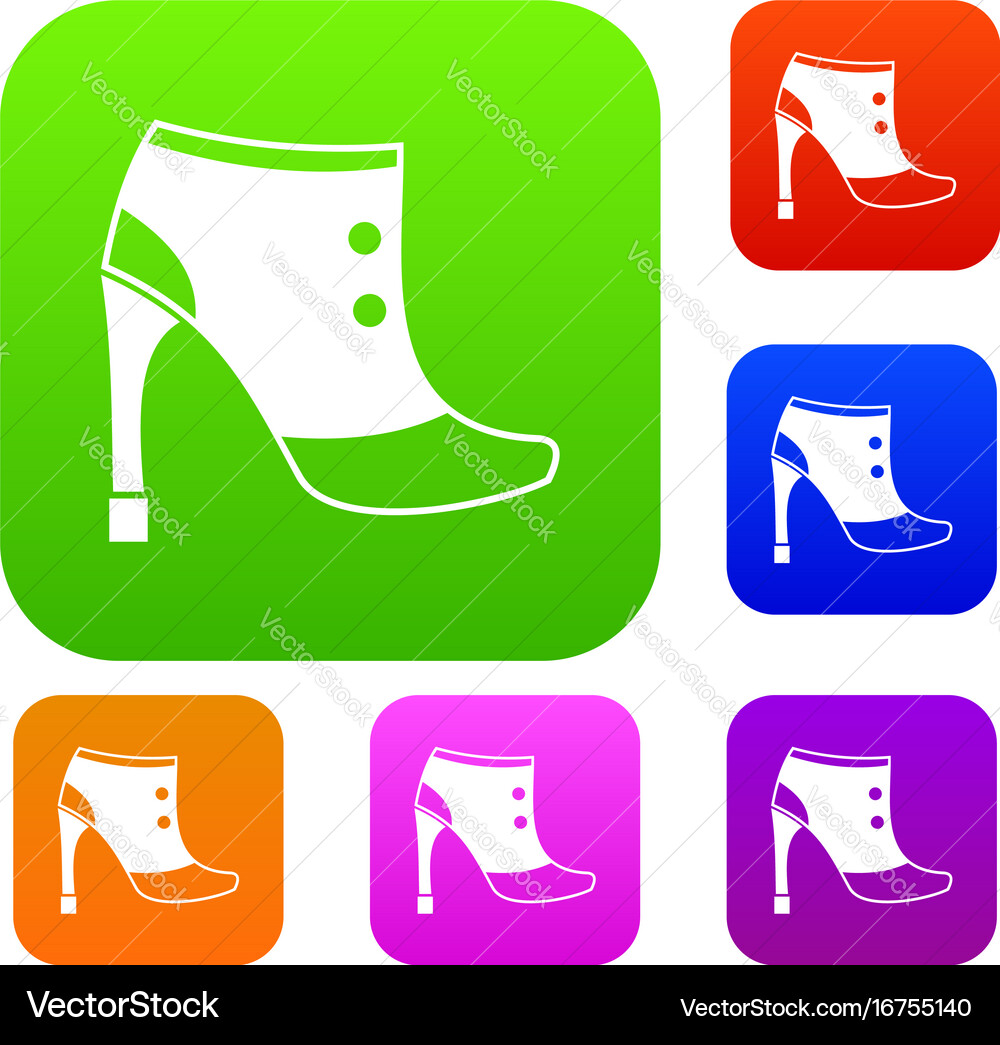 Women boots set collection Royalty Free Vector Image