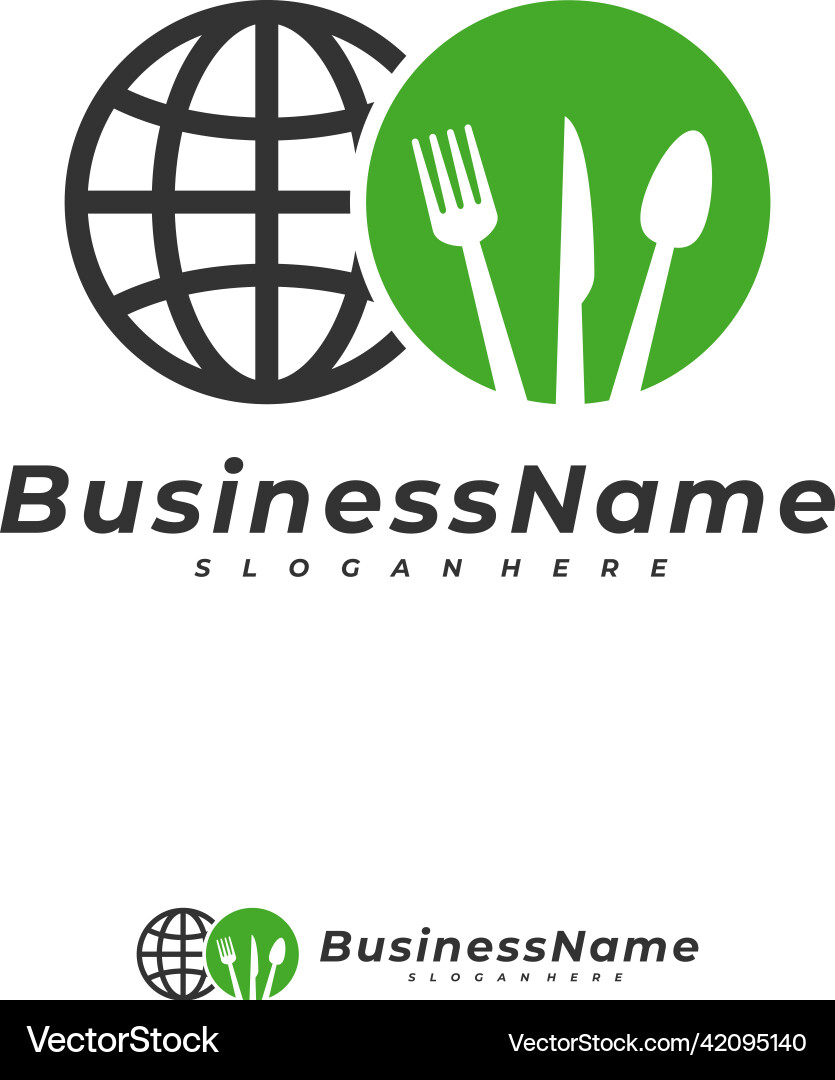 World food logo template creative Royalty Free Vector Image