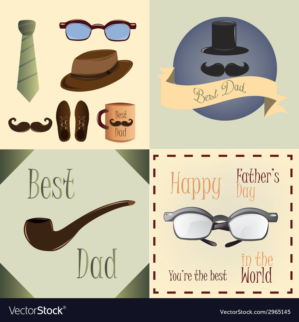 A set colored backgrounds with different objects Vector Image