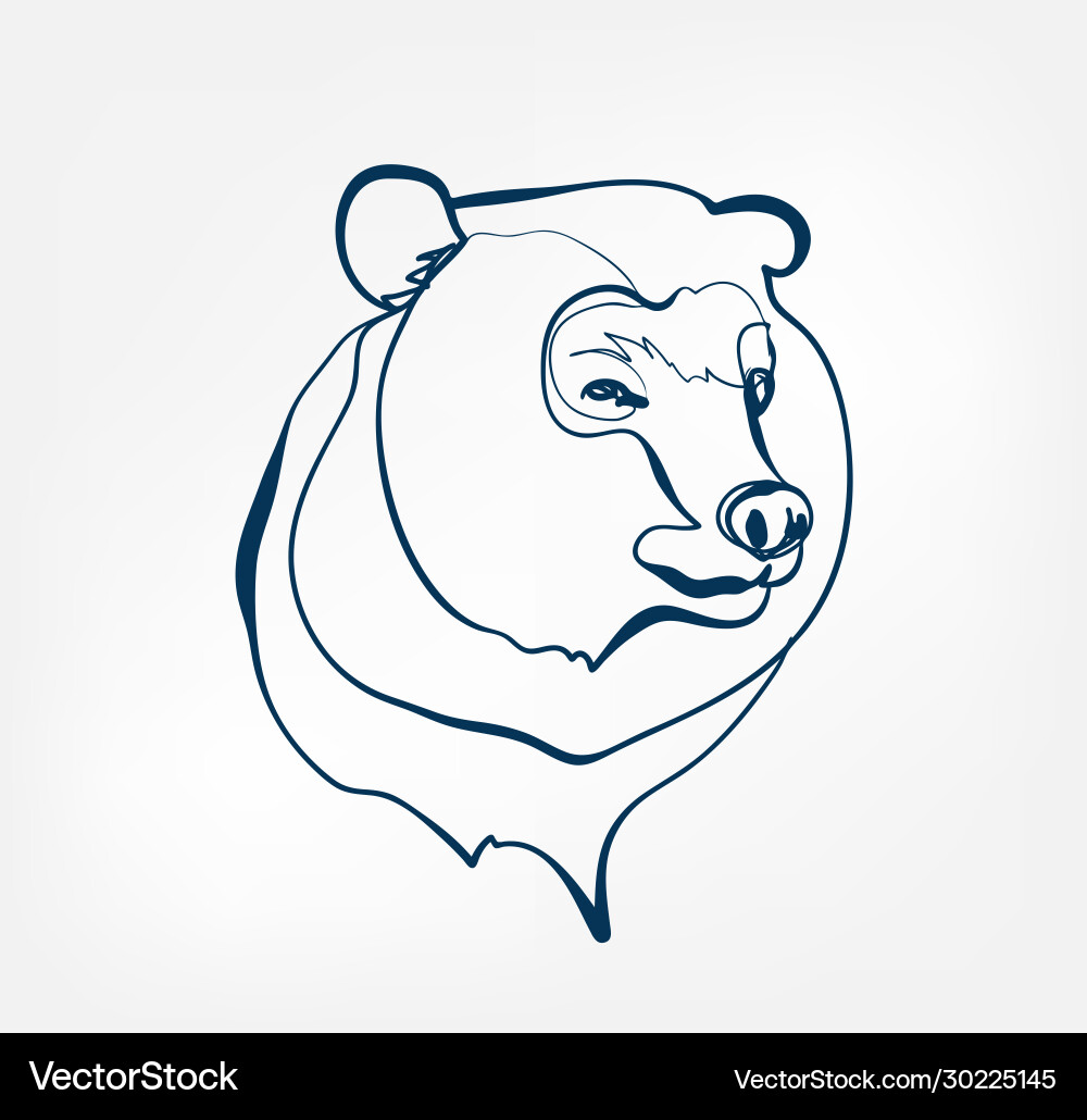 Bear animal wild one line design Royalty Free Vector Image