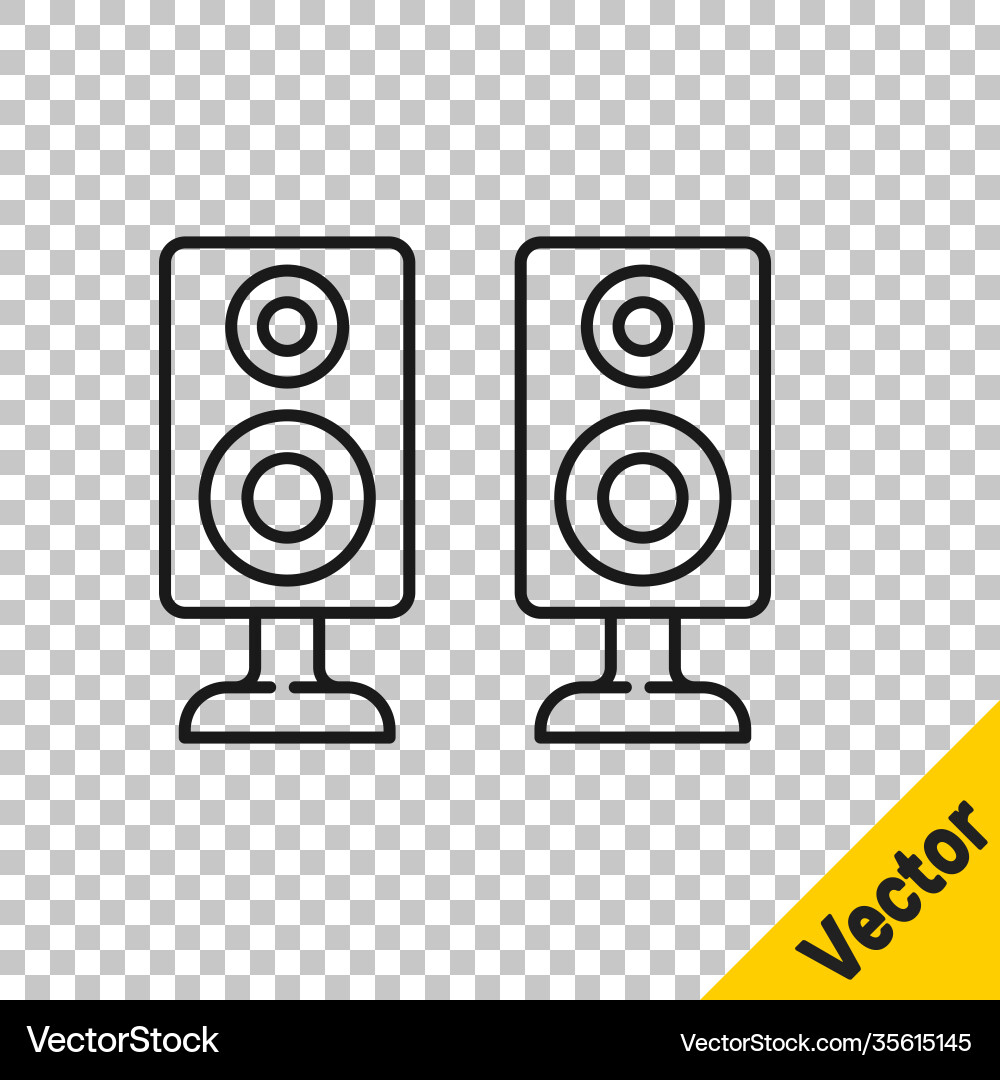 Black line stereo speaker icon isolated Royalty Free Vector