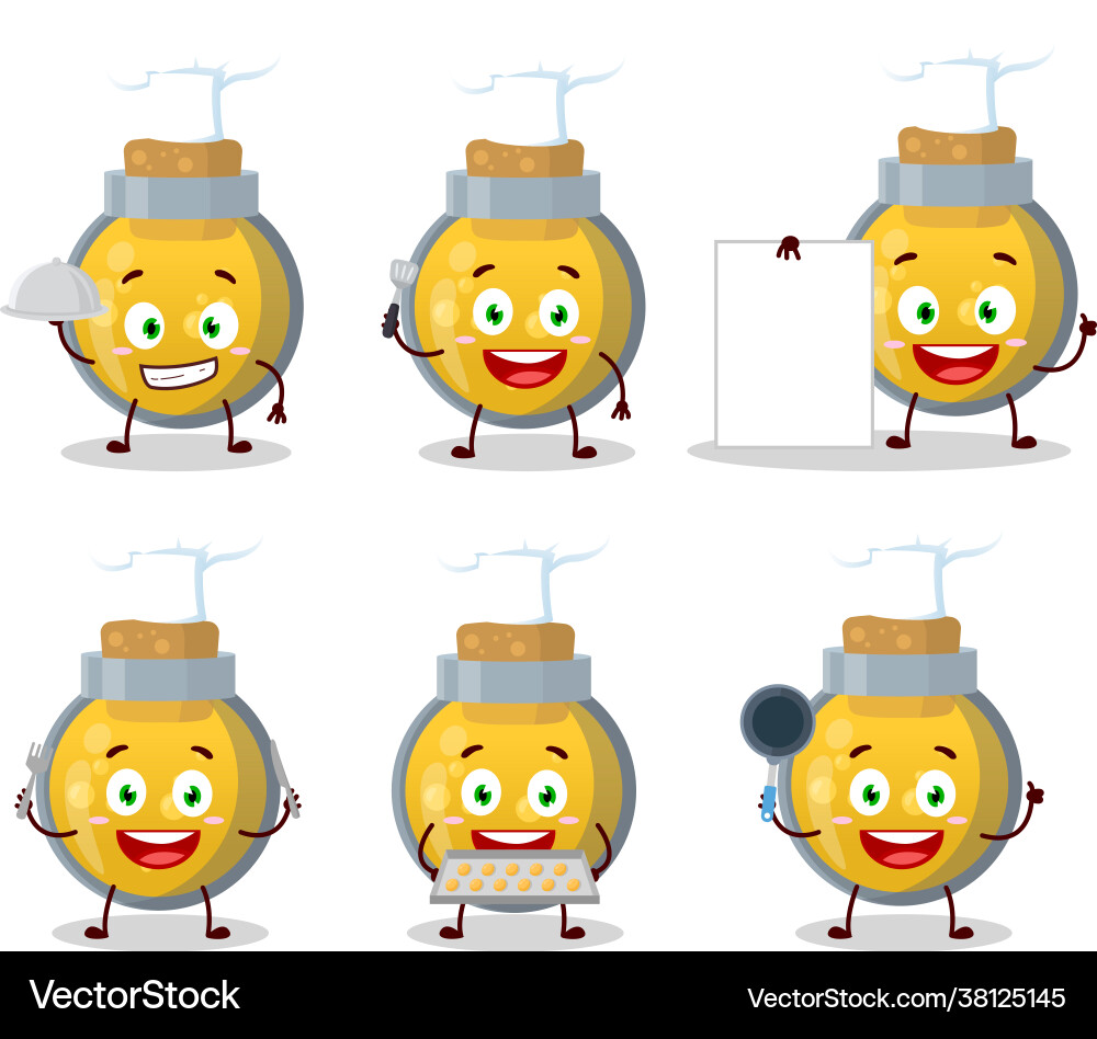 Cartoon character golden potion with various Vector Image