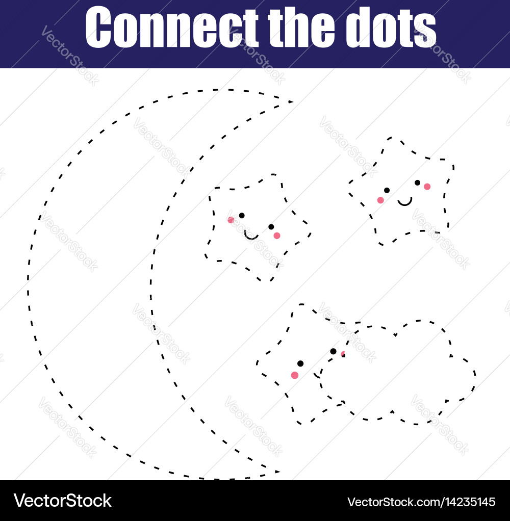 Connect the dots children educational game Vector Image