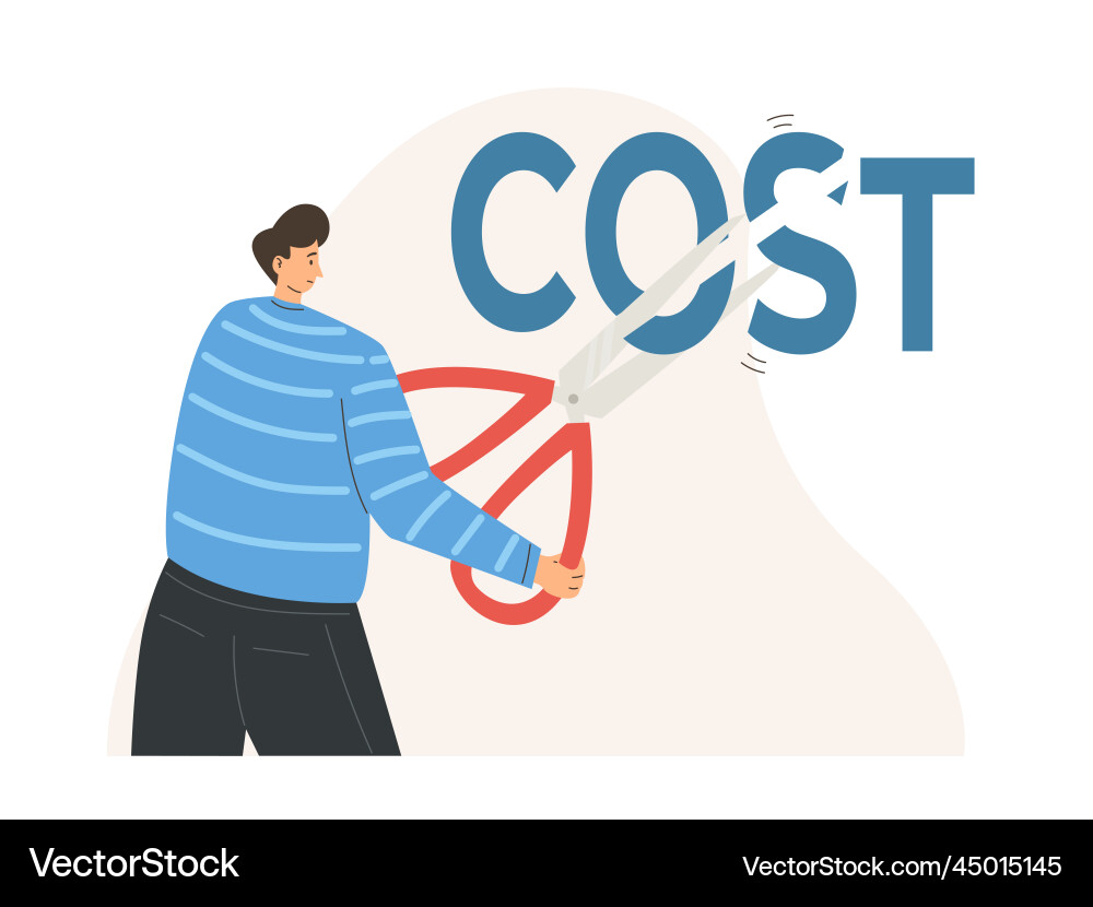 Cost reduction or decrease expense Royalty Free Vector Image