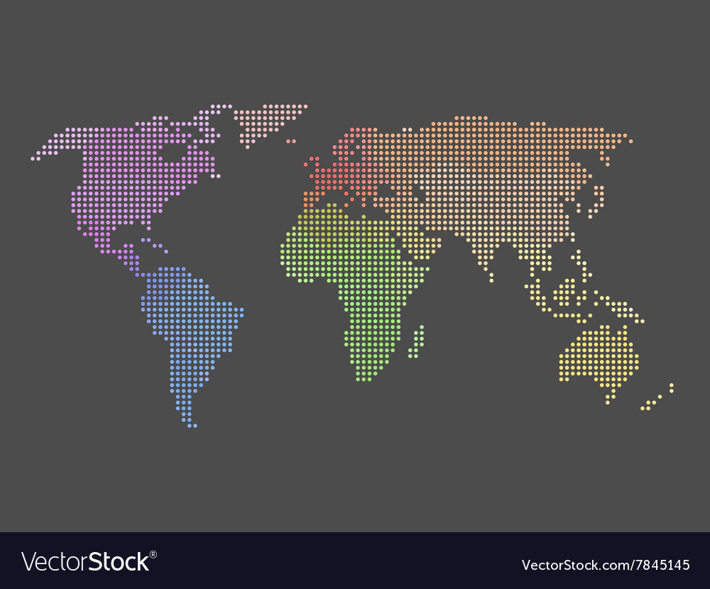 Dotted world map Royalty Free Vector Image - VectorStock