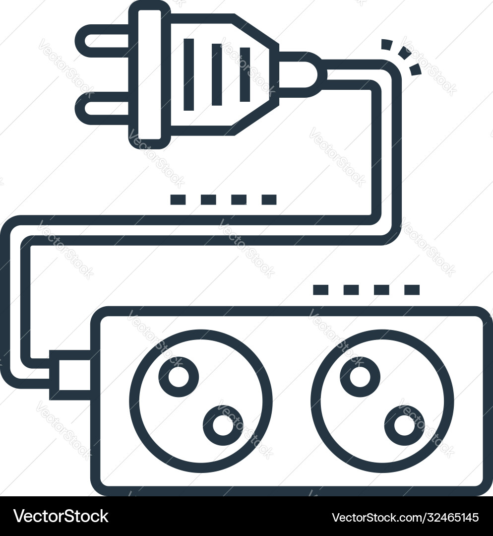 Extension cord icon isolated on white background Vector Image