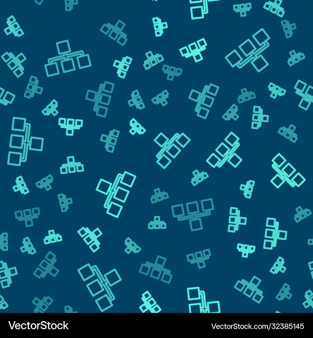 Green line business hierarchy organogram chart Vector Image