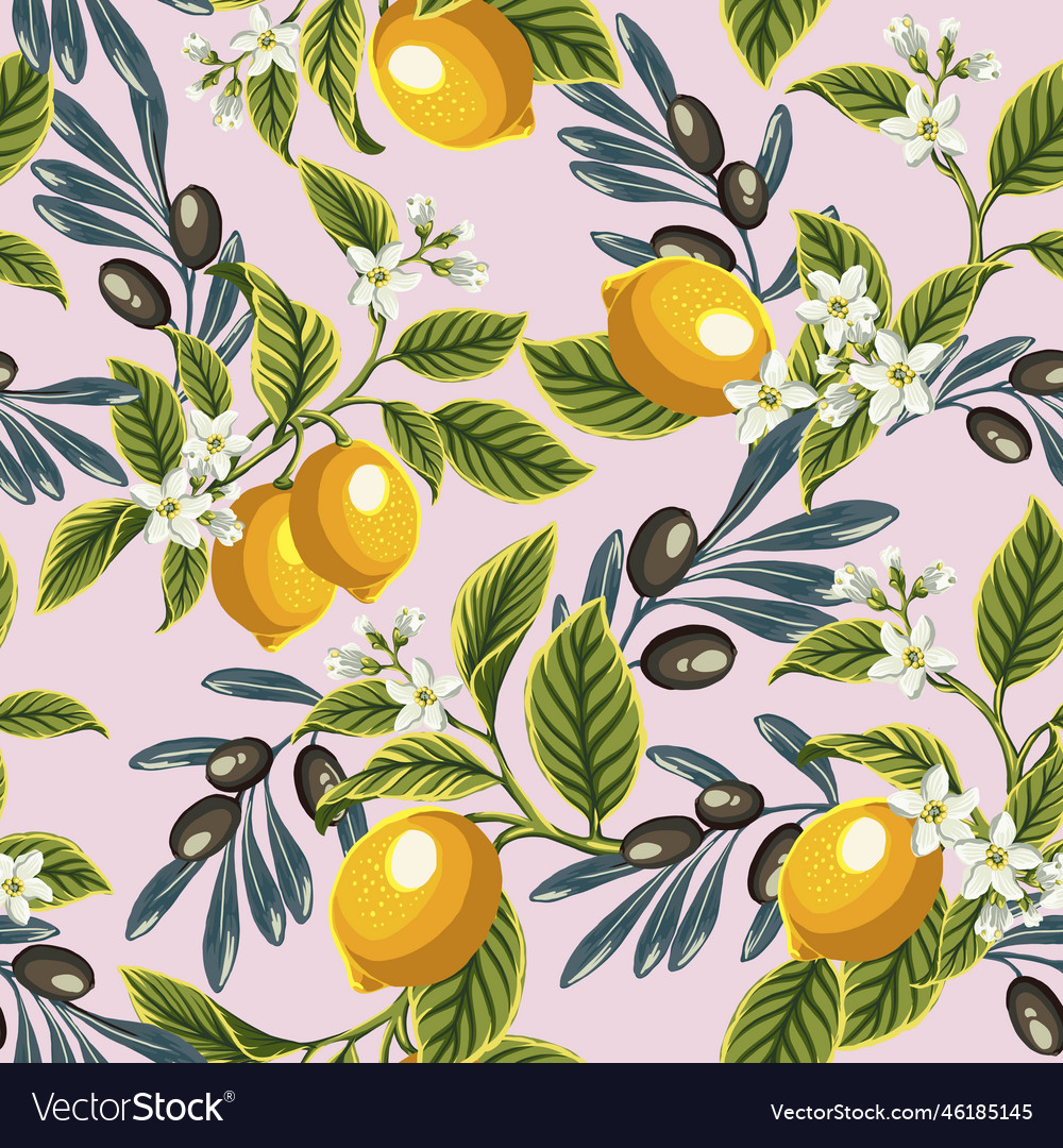 Lemon seamless pattern Royalty Free Vector Image