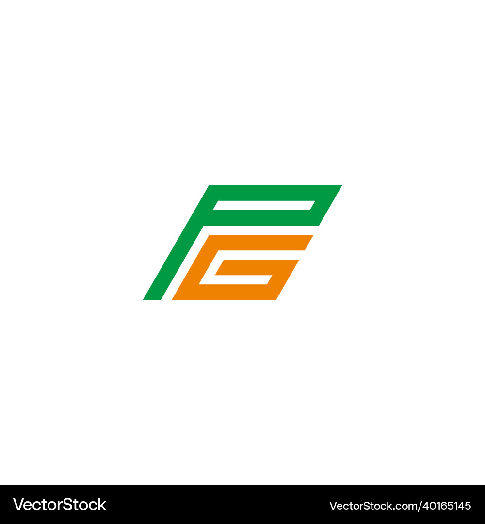 Letter pg simple trapeze geometric line logo Vector Image