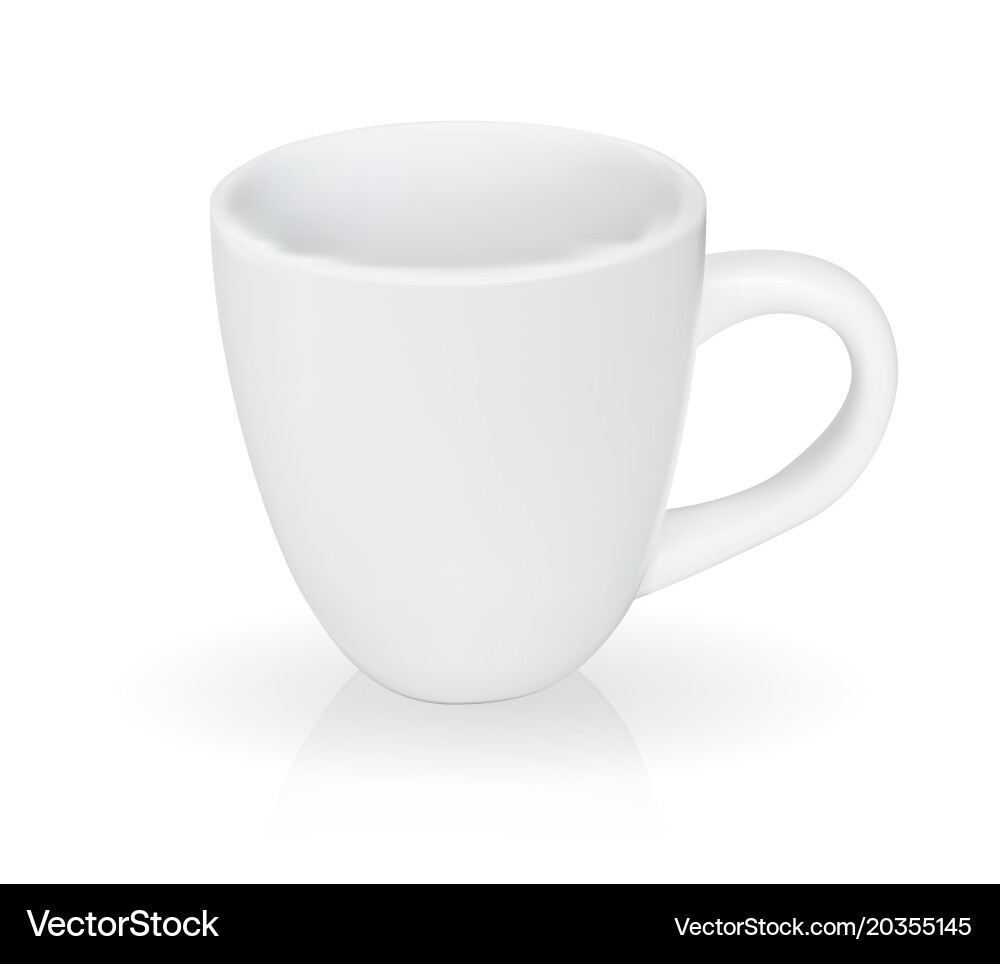 Realistic 3d model of cup white color Royalty Free Vector