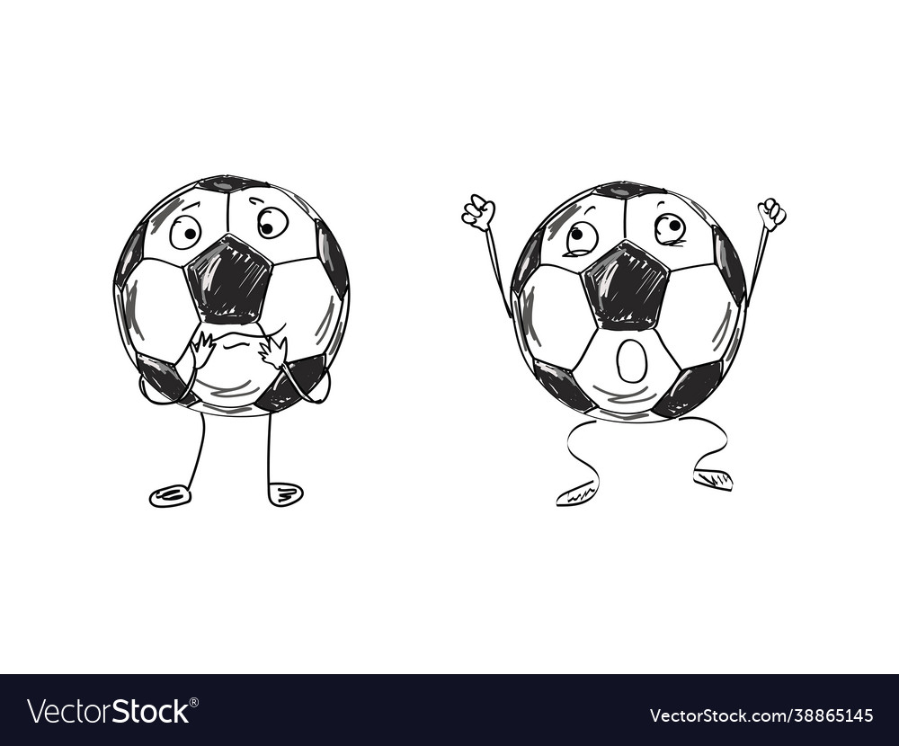 Soccer ball emotional smileys Royalty Free Vector Image