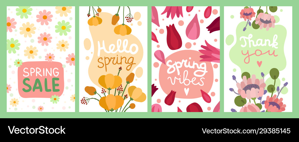 Spring bouquets card flower greeting gift tags Vector Image