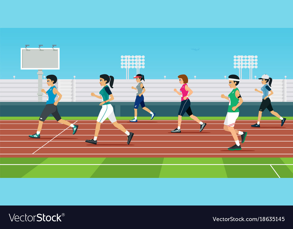 Women is runner Royalty Free Vector Image - VectorStock