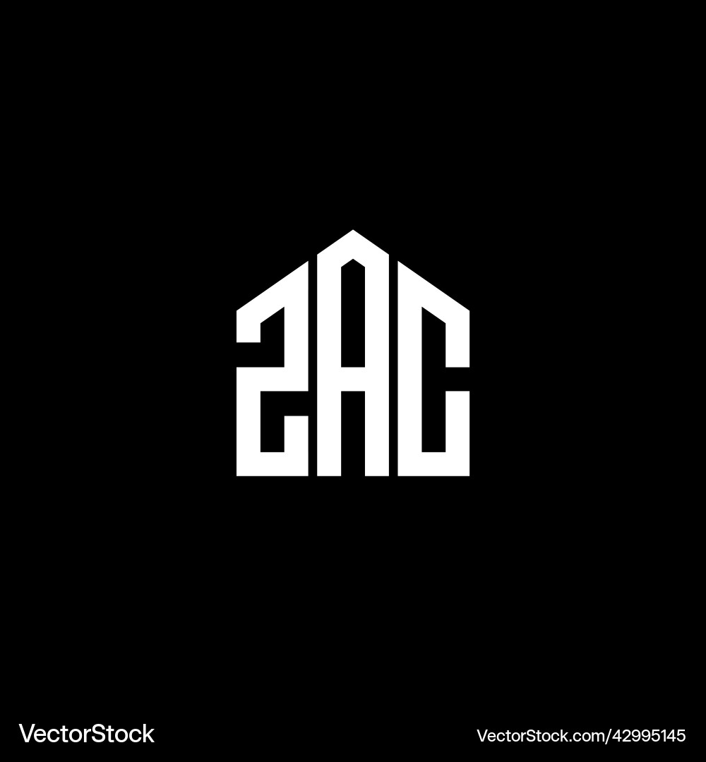 Zac letter logo design on black background Vector Image