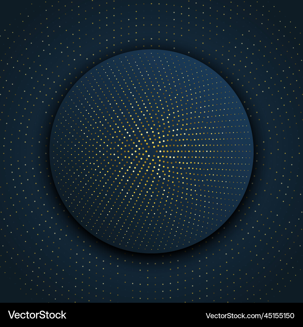 Abstract golden disk frame with gold lights Vector Image